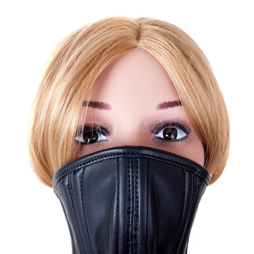 PU Leather Locking Neck Corset Collar Posture Harness Cosplay Binding ...