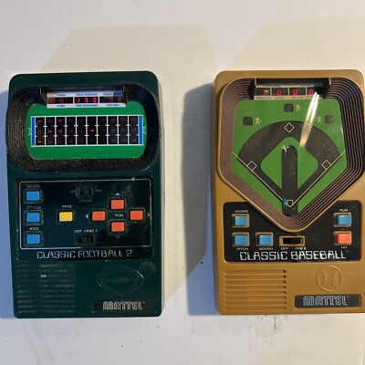 Vintage 2001 Mattel Classic Baseball 2002 Classic Football 2 Handheld ...