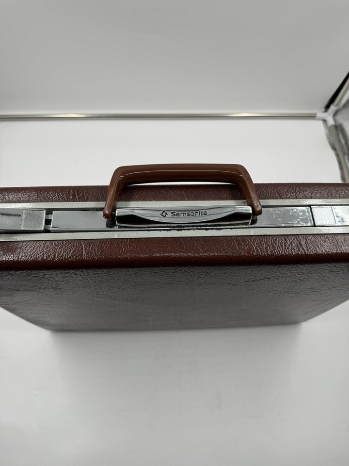 Vintage Samsonite Classic IV Brown Hard Shell Attache Brief Case With ...