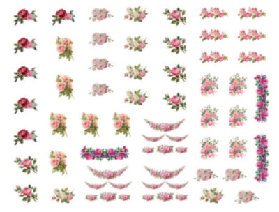 Dollhouse Miniature Shabby Rose Assortment Vintage Repro Decals ...