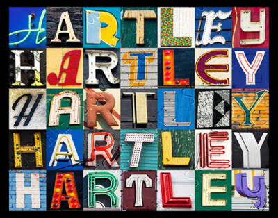 HARTLEY Name Poster featuring photos of actual sign letters | eBay