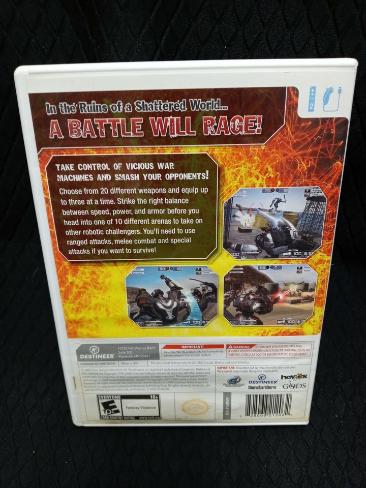 Battle Rage: Mech Conflict (Nintendo Wii, 2009) 828068212032| eBay