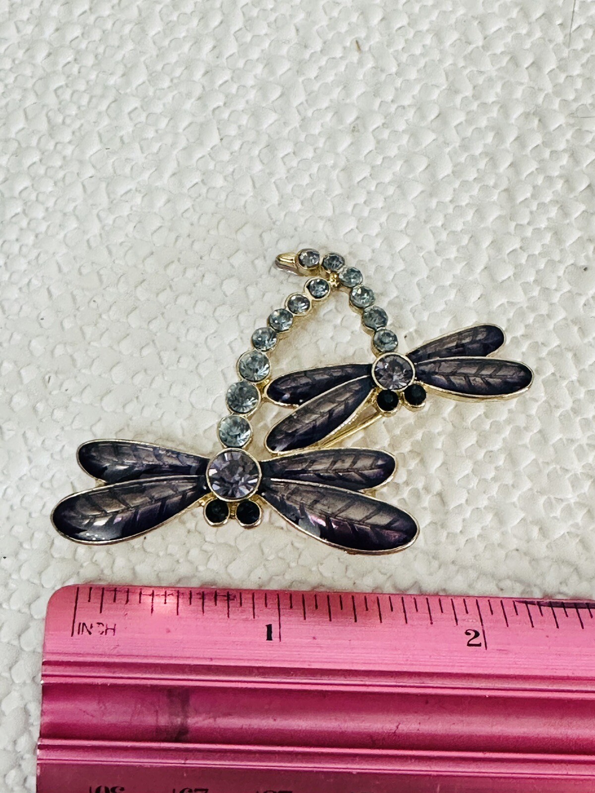 Napier Two Dragonfly Blue & Purple Rhinestone Enamel … - Gem