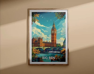 Big Ben print - Big Ben poster, UK wall art, London wall art decor, London | eBay