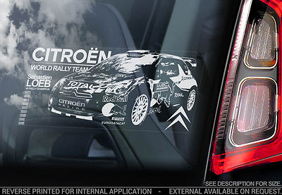 Sebastien Loeb - Car Window Sticker - Citroen WRC World Rally Team C4 ...