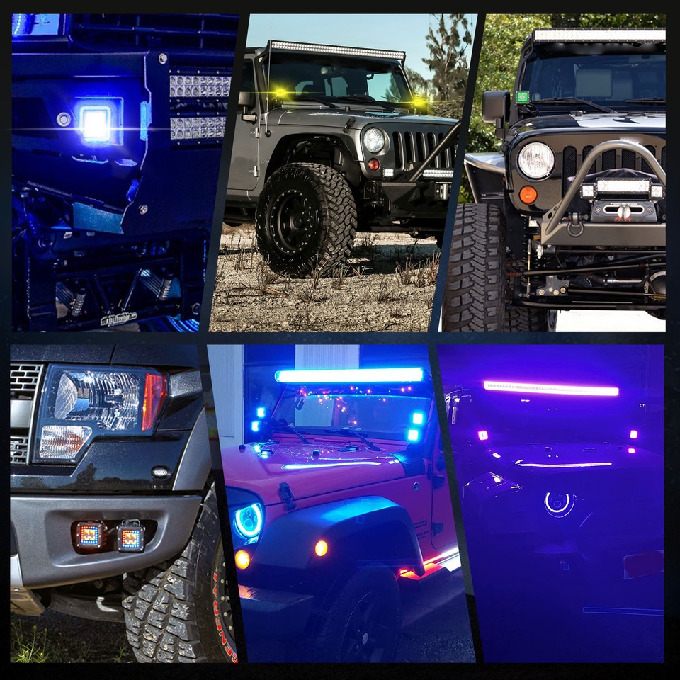 4x 4Inch LED Work Light Bar Spot Strobe Cube Pods Driving Fog Offroad ...