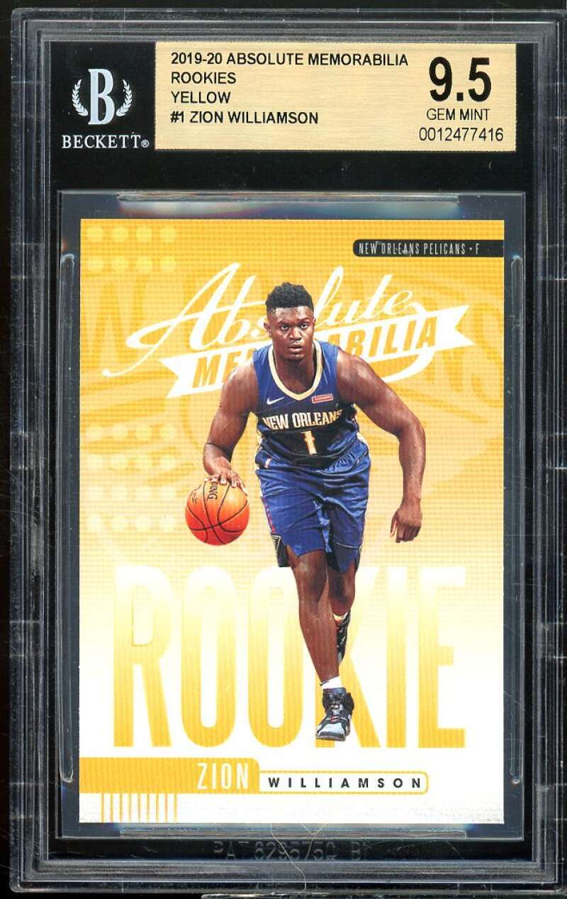 Zion Williamson Rookie Card 2019-20 Absolute Memorabilia Yellow #1 BGS ...