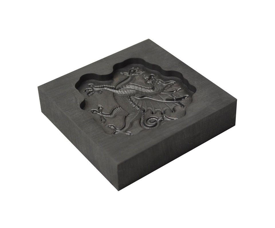 Large - Flourish Dragon 3D Graphite Ingot Mold for Precious Metal ...