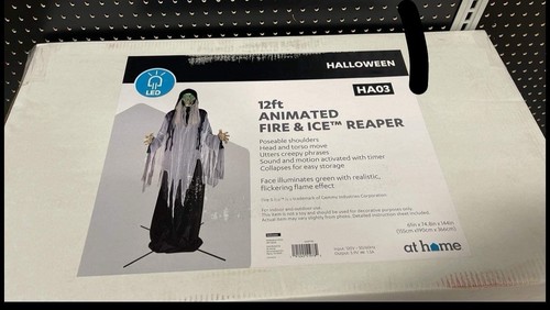 NEW RARE Gemmy 12ft Fire And Ice Grim Reaper Spirit Halloween ...