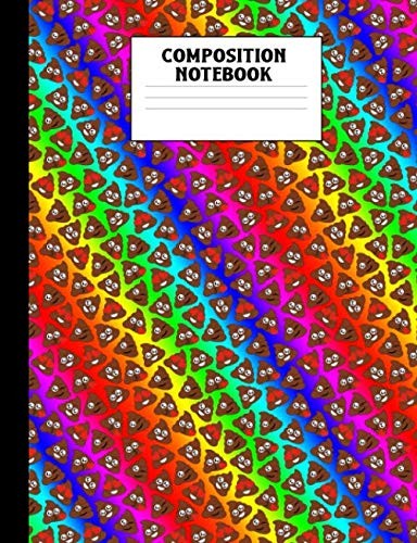 Composition Notebook: Poop Emoji Rainbow College Ruled Lined Comp Book ...