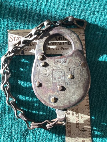 ANTIQUE LOCK MADE P.O.D POST OFFICE DEPARTMENT PADLOCK USPS TRUCKS POD ...