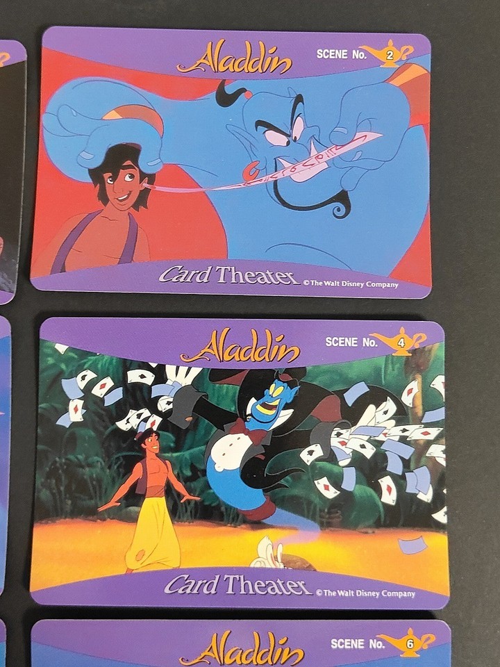 Disney Aladdin Card Theater Collection 6 Cards Set Jasmine Genie Magic ...