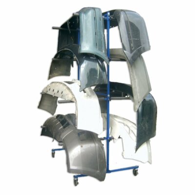 POWER-TEC MOBILE BUMPER STORAGE RACK DOUBLE SIDED 8 LARGE BUMPERS HOLD ...