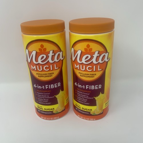 2x Meta Mucil 4 in 1 Fiber Supplement Orange Flavor 12.7oz Ea Exp.06/26 ...