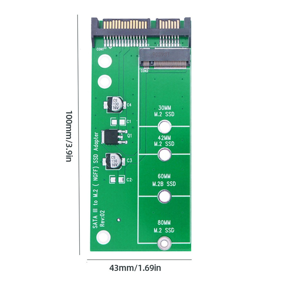 M.2 Converter B Key M2 SATA Riser for 2230-2280 M.2 SATA SSD (Green) | eBay
