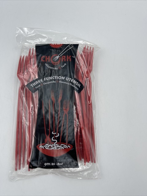 The Chork Chopsticks and Fork in One Red 24 Pack for sale online | eBay
