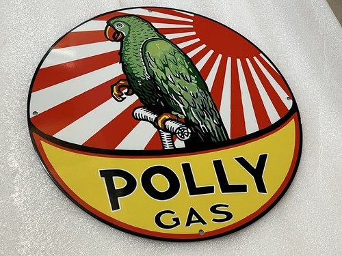 12in Polly Parrot Gasoline Gas Vintage Style Heavy Steel Metal Sign ...