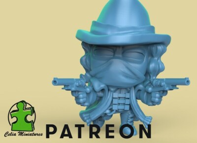 Chibi Vampire Hunter Male - 32mm Scale | DnD Miniature | Chibi Mini ...