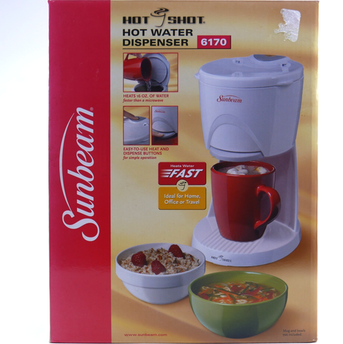 Sunbeam Hot Shot 6170 Hot Water Dispenser 16oz Fast Heating White New ...