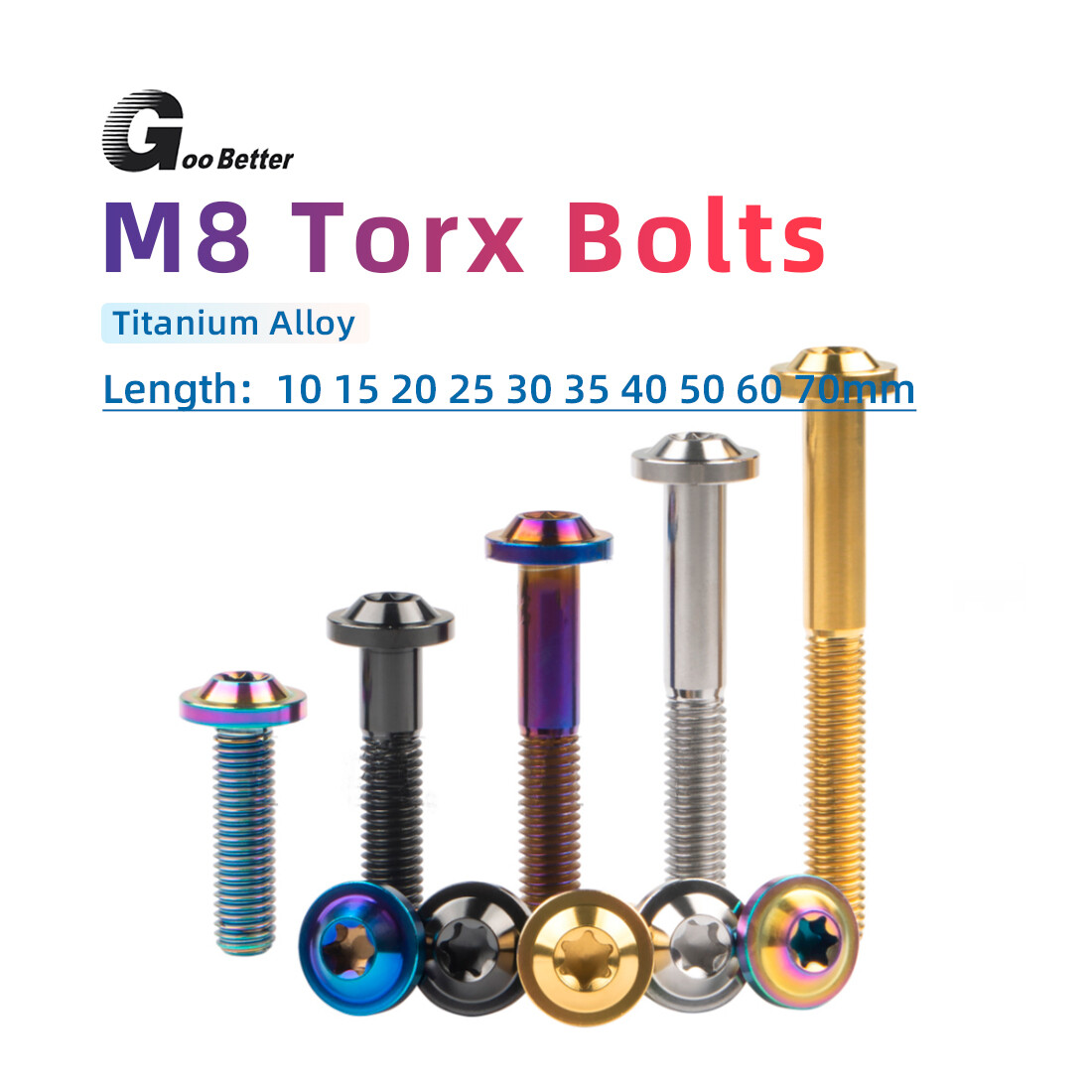 M8x10 15 20 25 30 35 40 50 60 70mm Titanium Bolts Plum Head Truss Screw ...