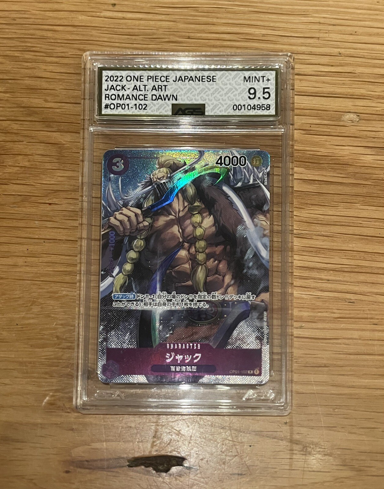 One Piece Card Game Romance Dawn Jack Alt Art OP01-102 AGS 9.5 MINT ...