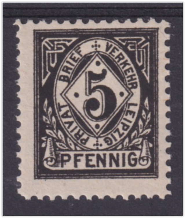 Privat-Brief-Verkehrt 1886 5p mnh Leipzig German local post stamp ...