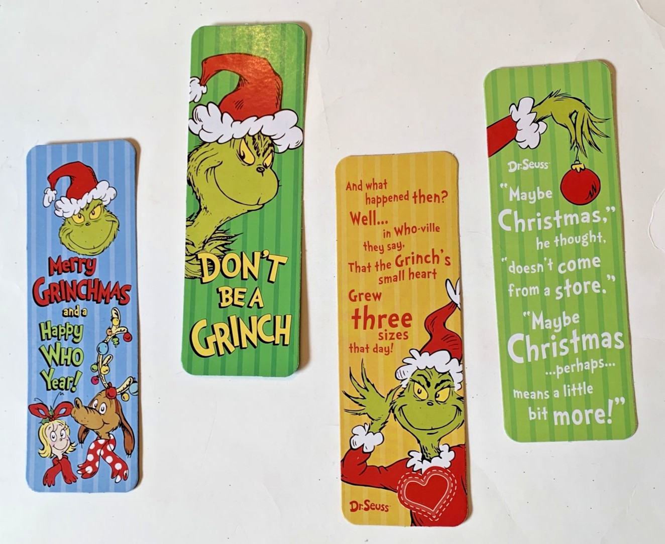 Dr. Seuss NEW GRINCH Laminated Bookmarks Set of 4 - International ...