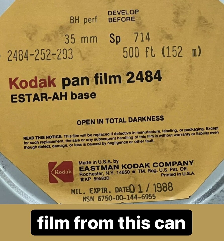 Super RARE! Unique! Bulk Roll 100’ ft KODAK 2484 Pan Film 35mm B/W ...