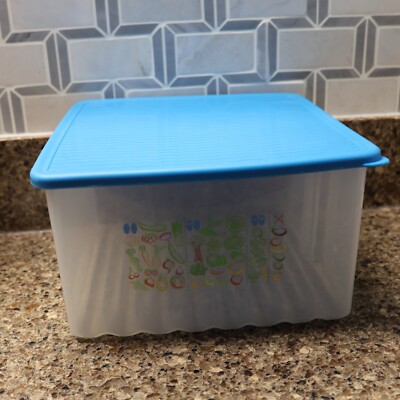 Tupperware Fridgesmart Square Vented Veggie Keeper Container 18 Cup ...