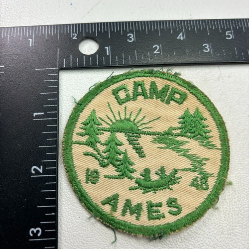 Vintage 1948 CAMP AMES Patch (1940s BSA BOY SCOUTS CAMPING NEW JERSEY ...