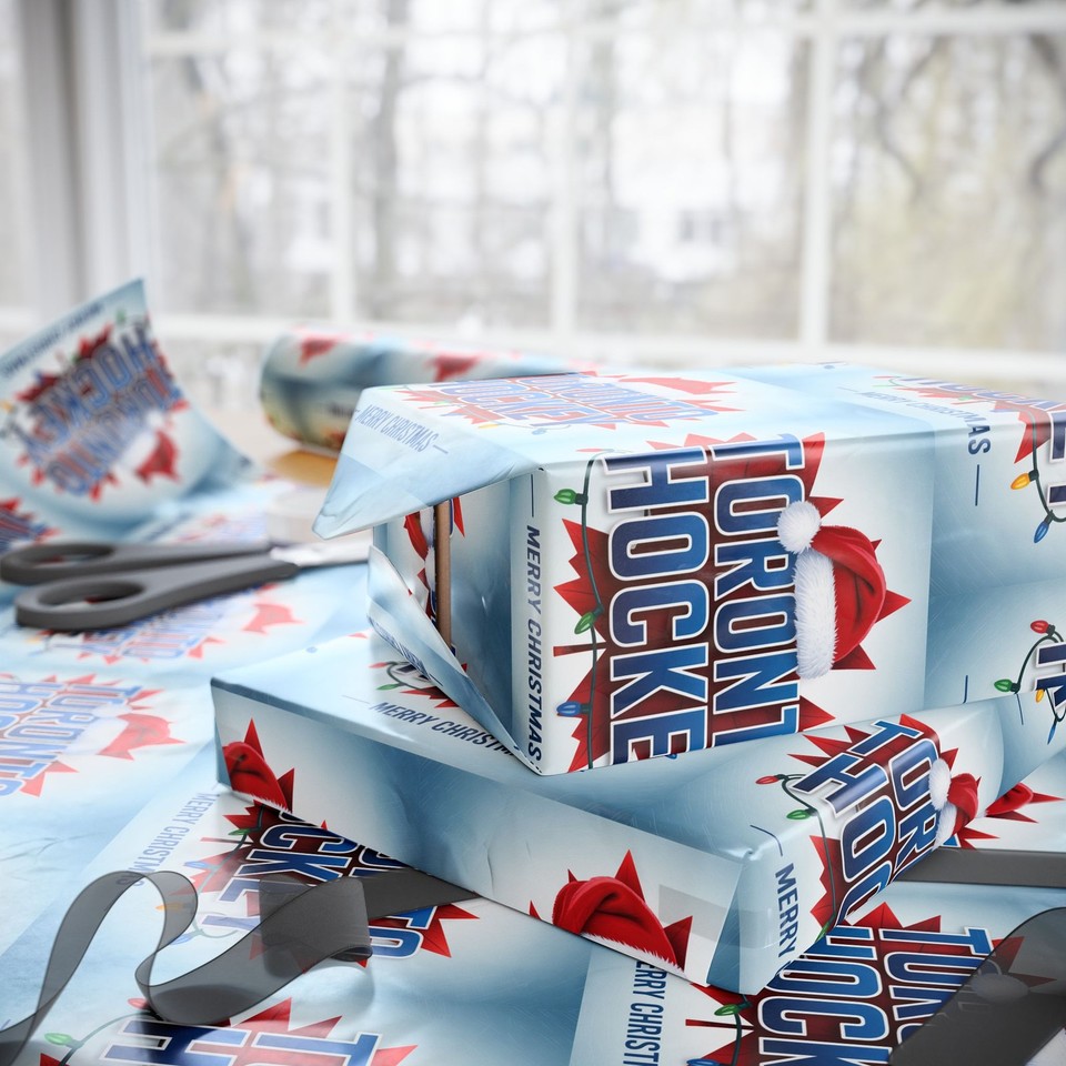Toronto Maple Leafs Hockey Merry Christmas Wrapping Paper Gift Wrap ...