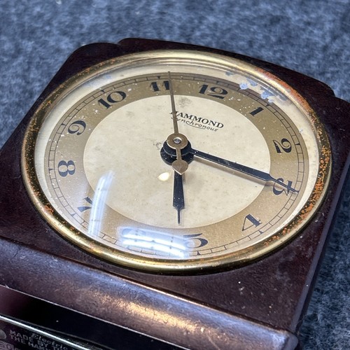 Vtg Hammond Synchronous Bakelite Electric Shelf Clock Art Deco USA Made ...