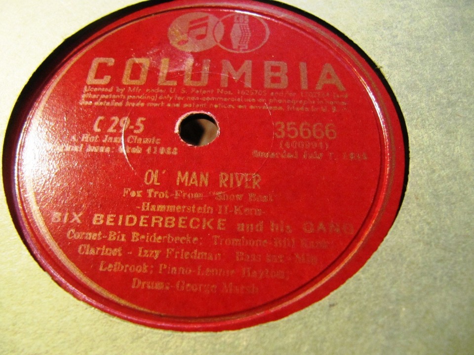 1928 Bix Beiderbecke & His Gang OL MAN RIVER Wa-Da-Da Izzy Friedman ...