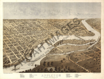 Panoramic Map of Appleton WI 16x20 | eBay