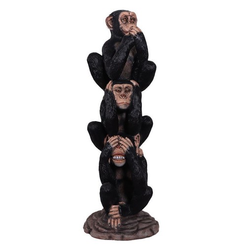Stacked Three Wise Monkeys Life Size Resin Statue Jungle Safari Theme ...