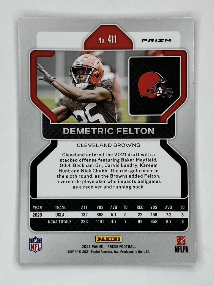 2021 Panini Prizm Orange Disco Prizm Demetric Felton Rookie Card RC ...