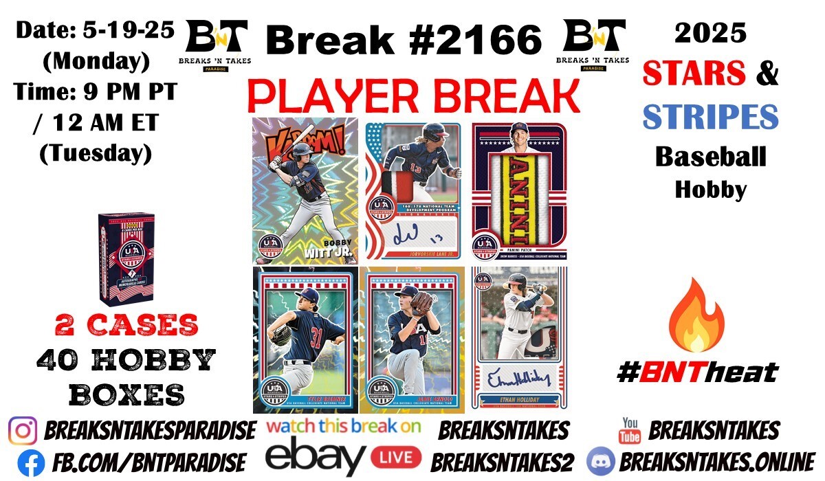 RJ COPE JR. 2025 Stars and Stripes Baseball Hobby 2 CASE Break #2166 | eBay