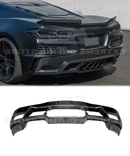 CARBON FIBER Rear Diffuser For 23-Up Corvette C8 Z06 GM Factory Bumper ...