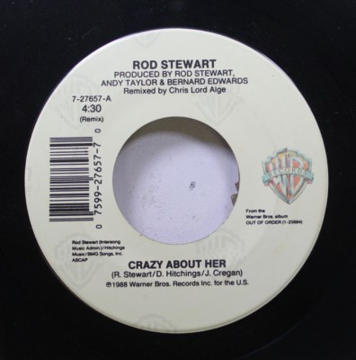 Rock 45 Rod Stewart - Crazy About Her / Dynamite On Warner Bros ...
