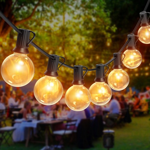 LED Outdoor String Light 27FT Waterproof Patio Garden G40 Globe Bulb ...