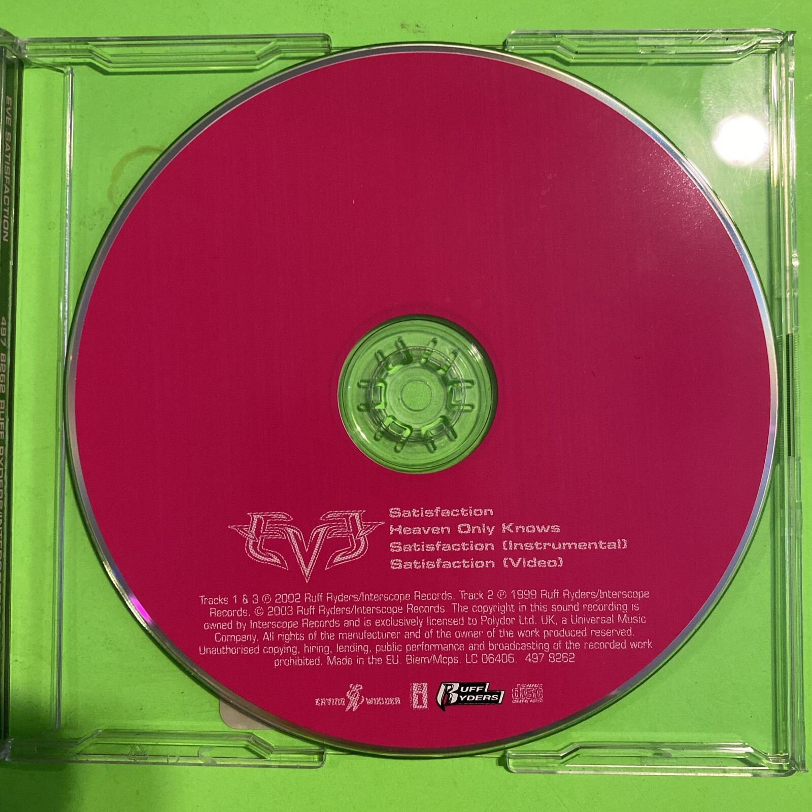 EVE SATISFACTION (CD IMPORT MAXI SINGLE 2002) [PA] EXCELLENT COND PLAY ...