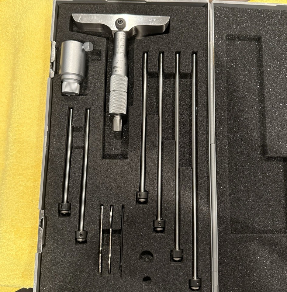 SPI 0 to 6" Range, 6 Rod, Mechanical Depth Micrometer Ratchet Stop ...