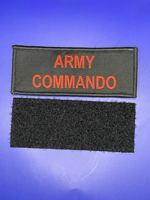 Army Commando Patch Black Red hook and loop (sold as singles) | eBay UK