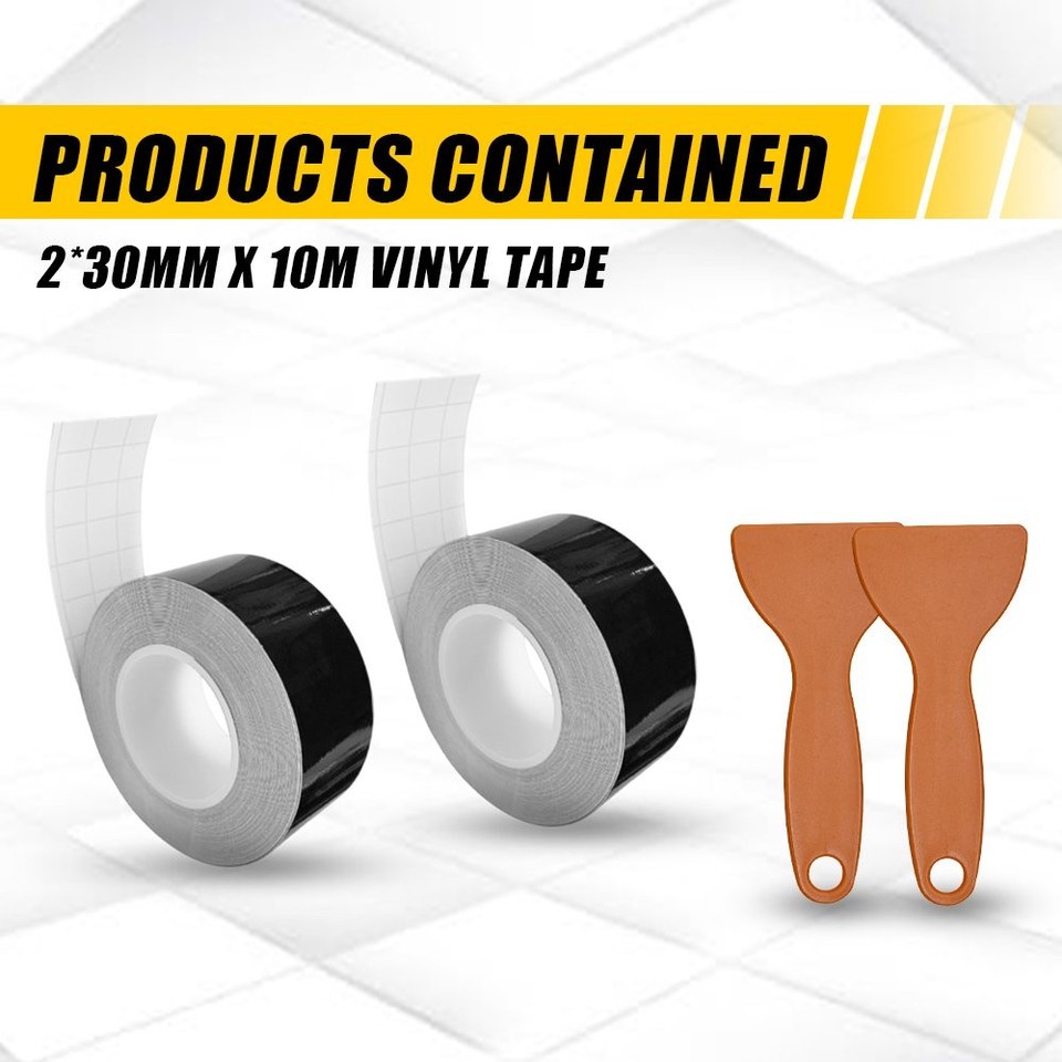 2PCS Car De-Chroming Vinyl Wrap+Spreader 10M*3CM 394*1IN Gloss Black ...