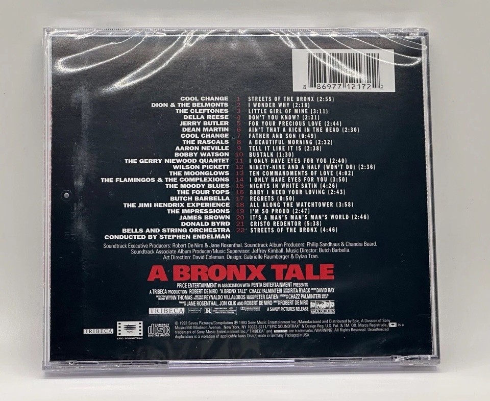 A Bronx Tale (Original Soundtrack) (CD 💿1993 Epic) 22 Tracks SEALED🆕 ...
