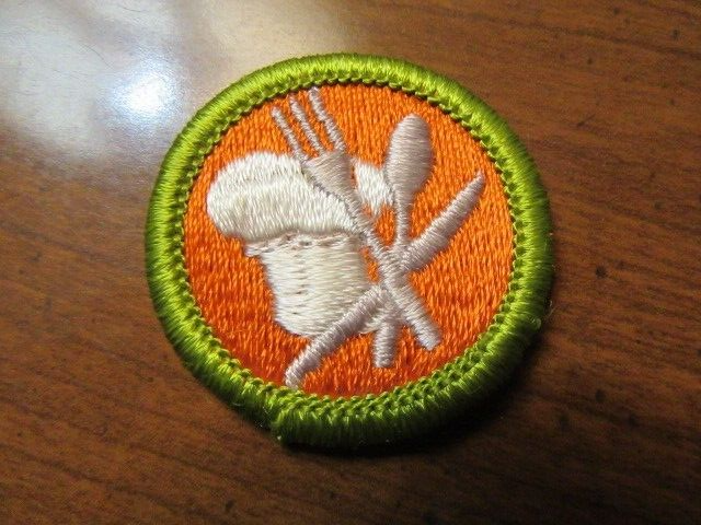Cooking Green Border Blue Waffle Back Merit Badge IN4 | eBay