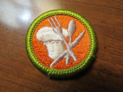 Cooking Green Border Blue Waffle Back Merit Badge IN4 | eBay