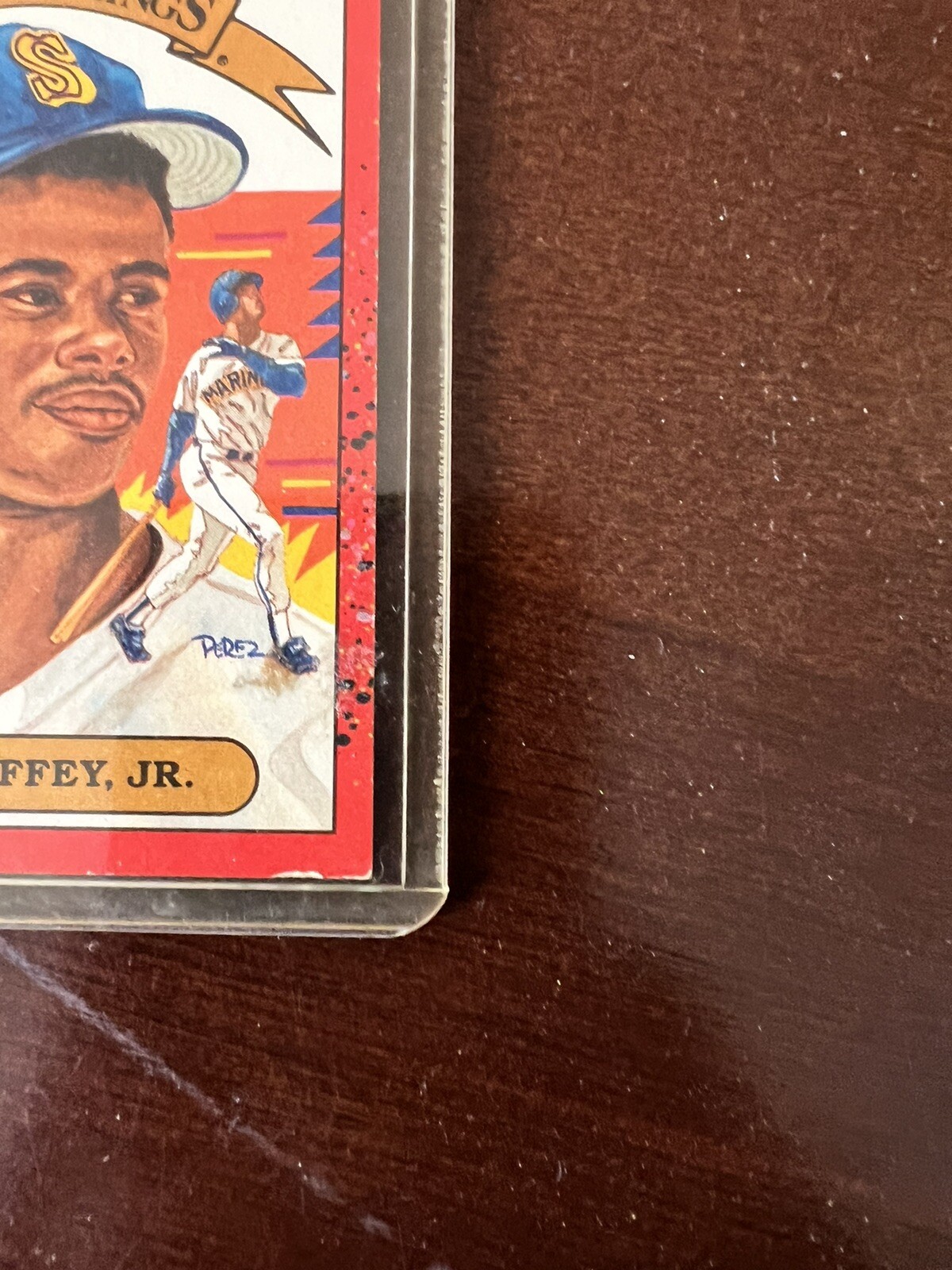 Ken Griffey Jr. 1990 Donruss Diamond Kings Error Card Purple Chin ...