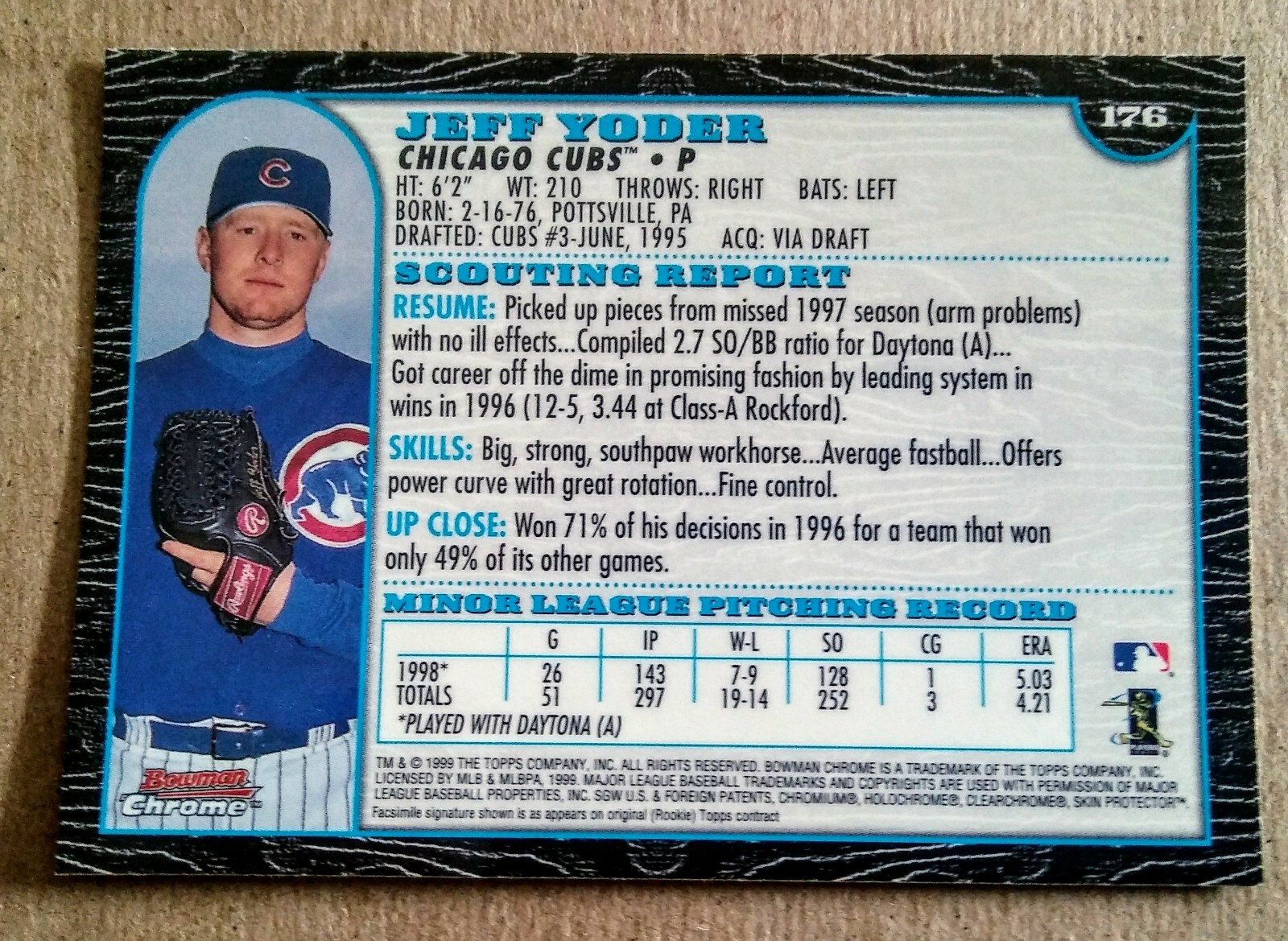 1999 Bowman Chrome - International #176 Jeff Yoder for sale online | eBay