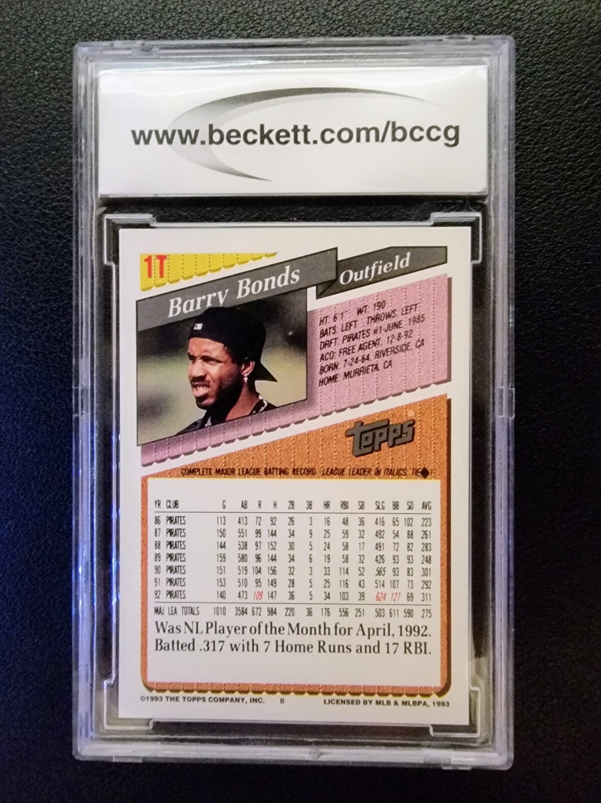 1993 Topps Traded - #1T Barry Bonds for sale online | eBay